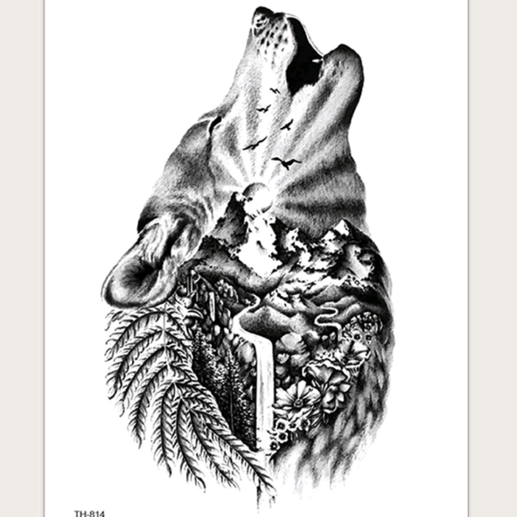 Accessories | Double Exposure Wolf Tattoo | Poshmark